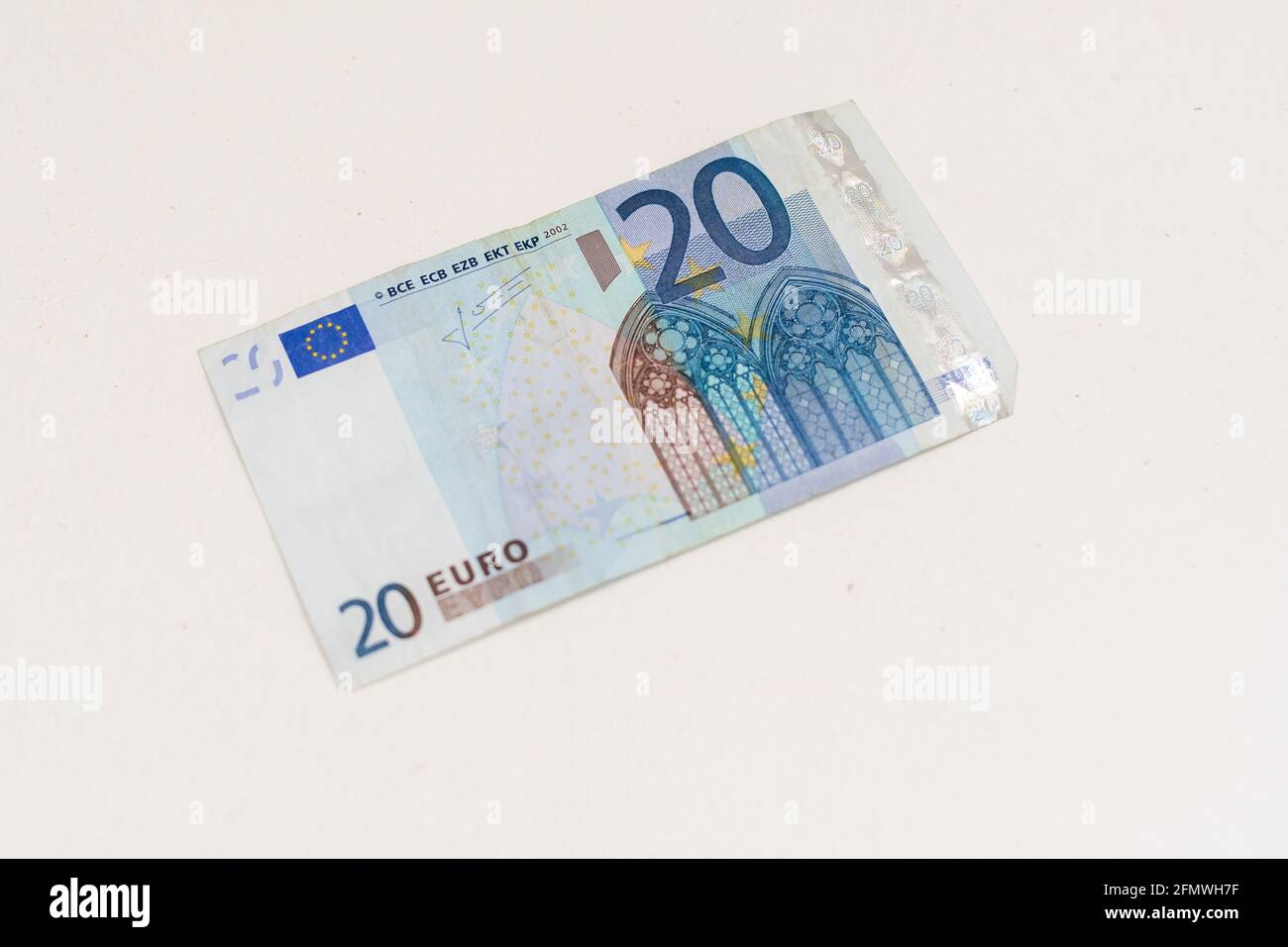 European currency, euro banknote on white background Stock Photo - Alamy