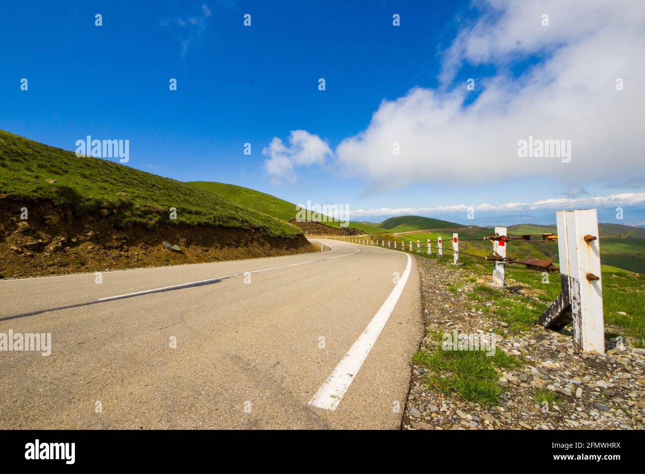 Highway, autobahn and road landscape. Nature and urban together in ...