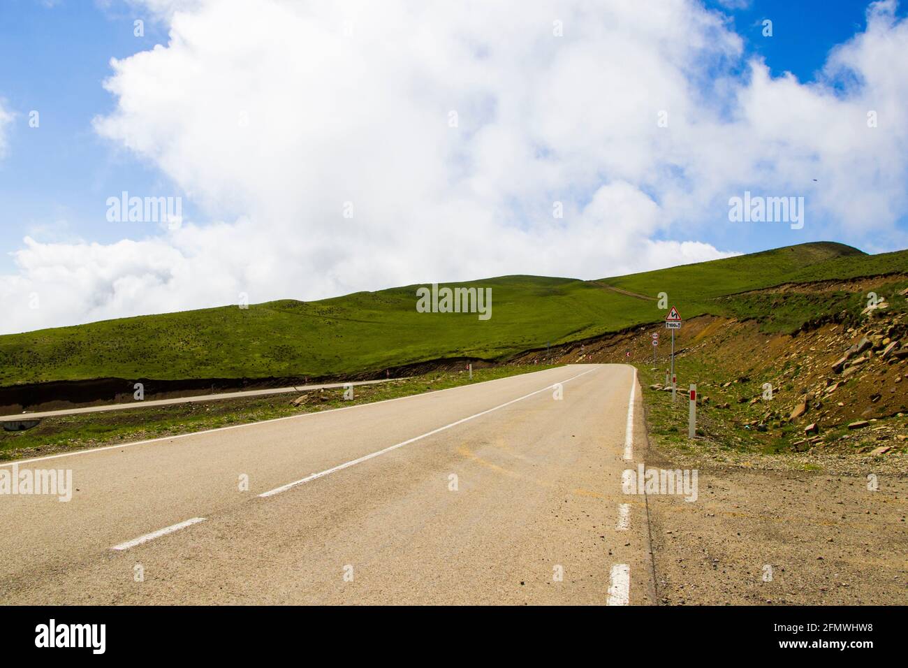 Highway, autobahn and road landscape. Nature and urban together in ...