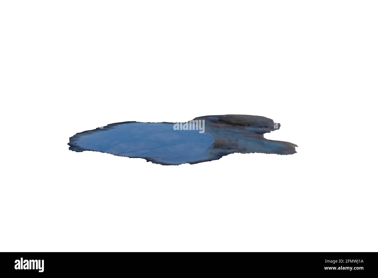 Puddle on pavement Cut Out Stock Images & Pictures - Alamy