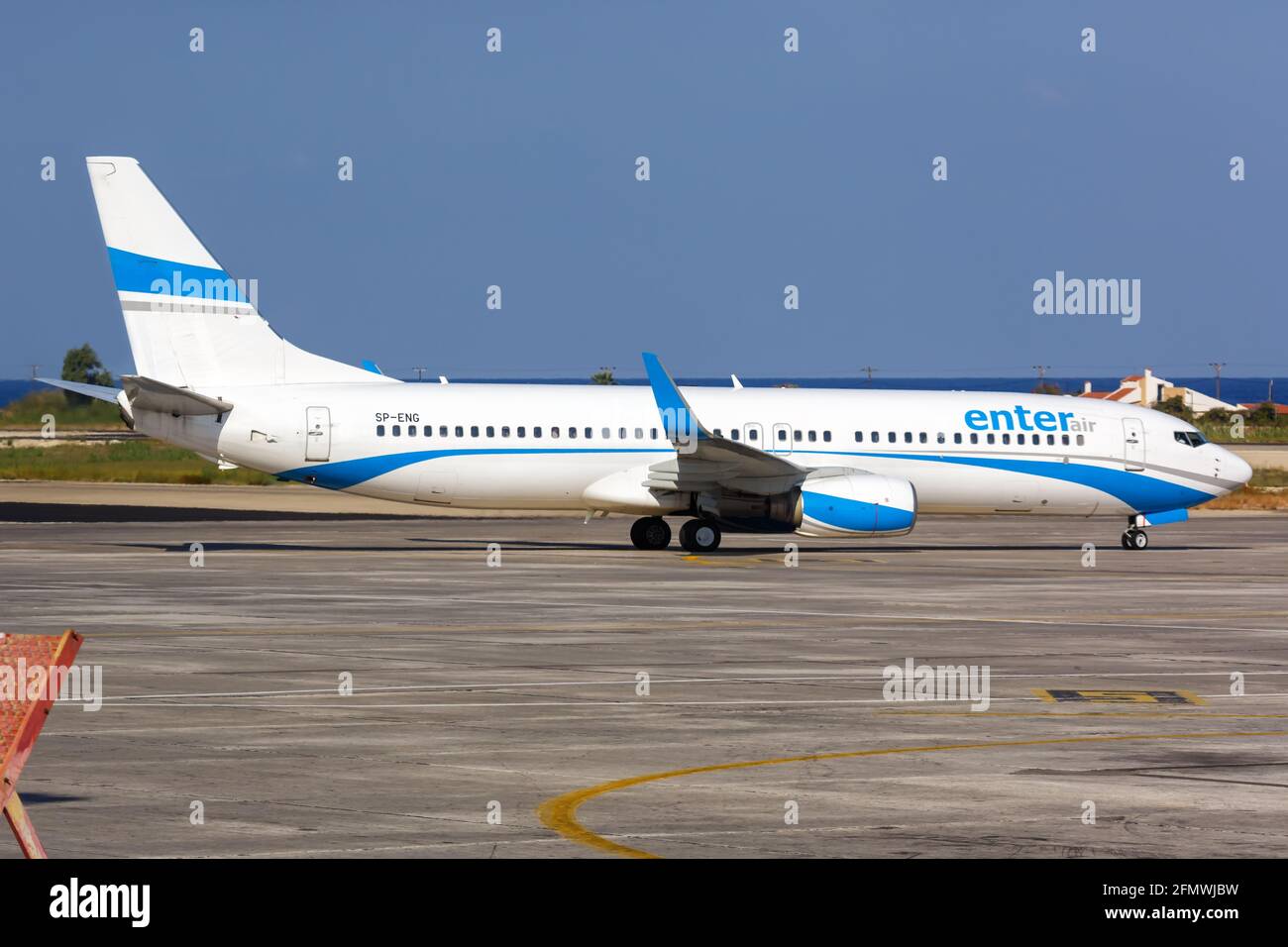 Rhodes, Greece - September 14, 2018: Enter Air Boeing 737-800 airplane ...