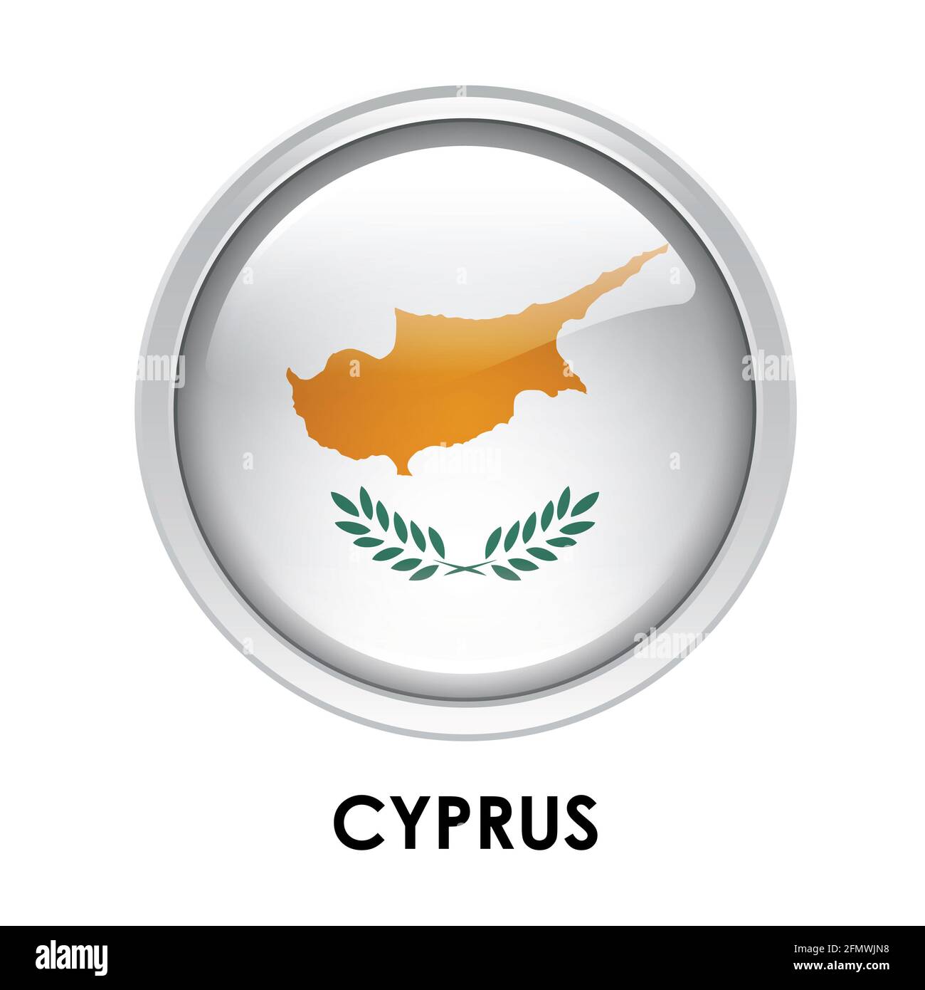 Round flag of Cyprus Stock Photo - Alamy