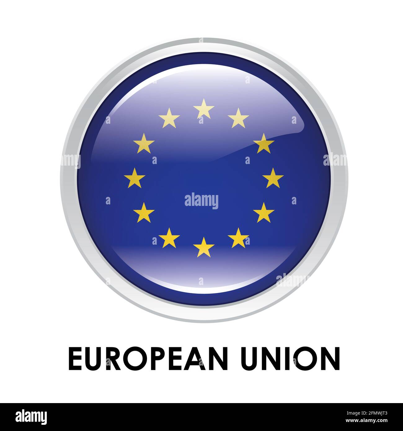 Round flag of European Union Stock Photo - Alamy
