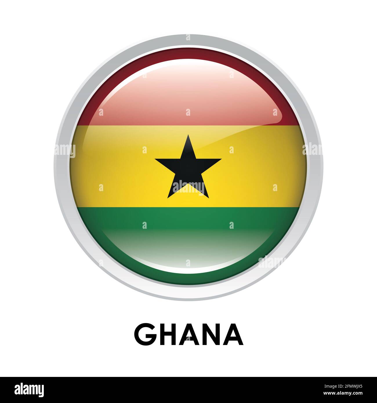Round flag of Ghana Stock Photo - Alamy