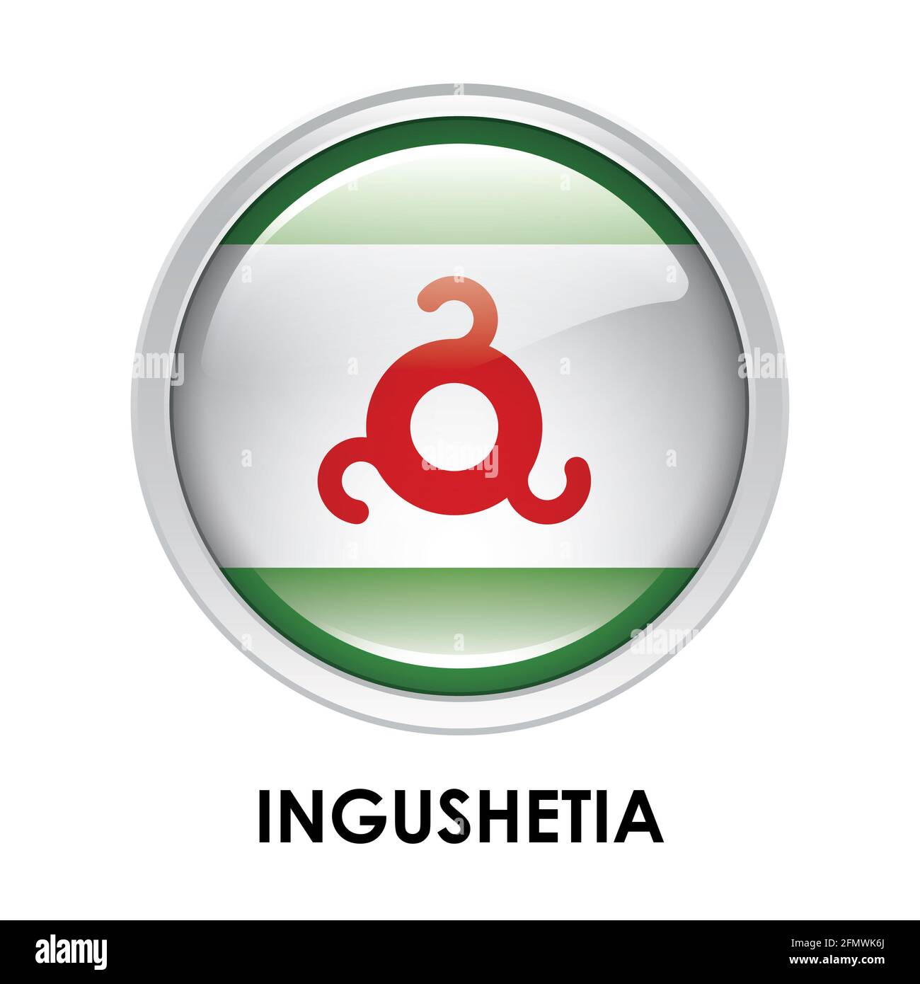 Round flag of Ingushetia Stock Photo - Alamy