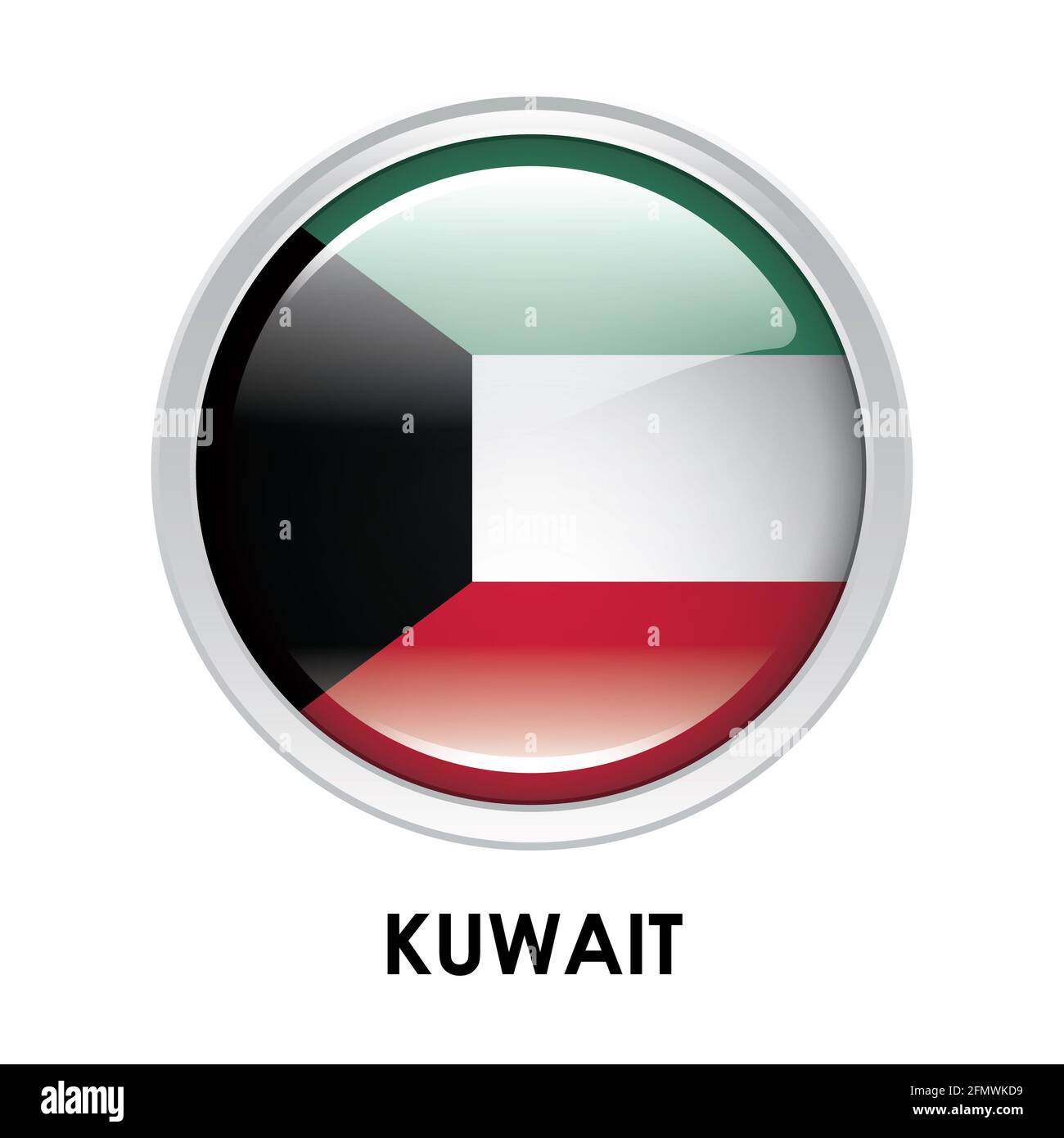 Round flag of Kuwait Stock Photo - Alamy
