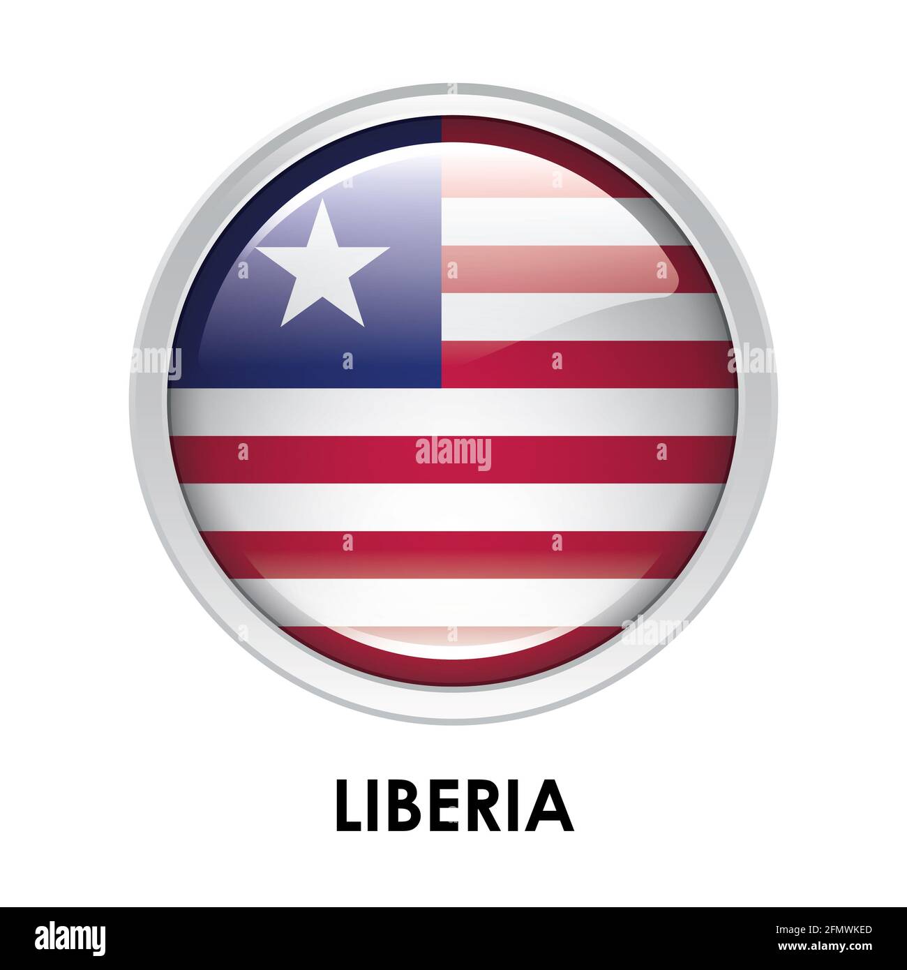Round flag of Liberia Stock Photo - Alamy