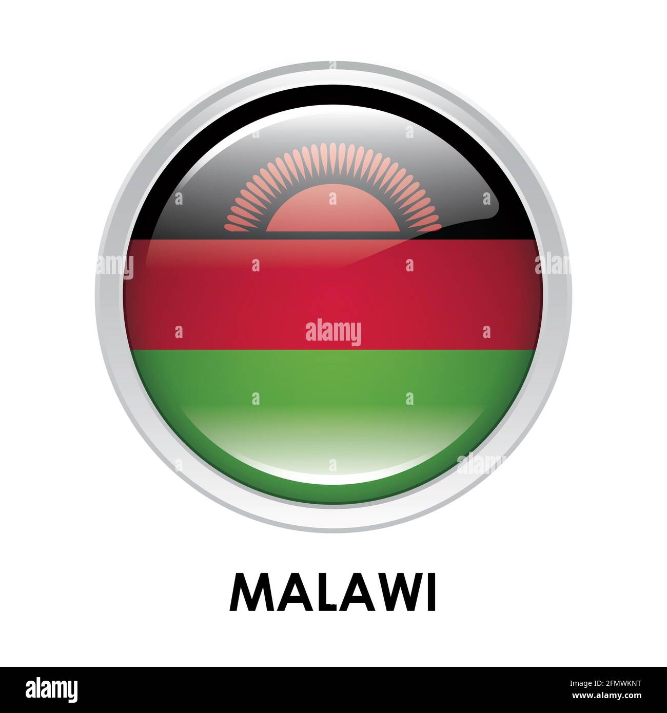Round flag of Malawi Stock Photo - Alamy