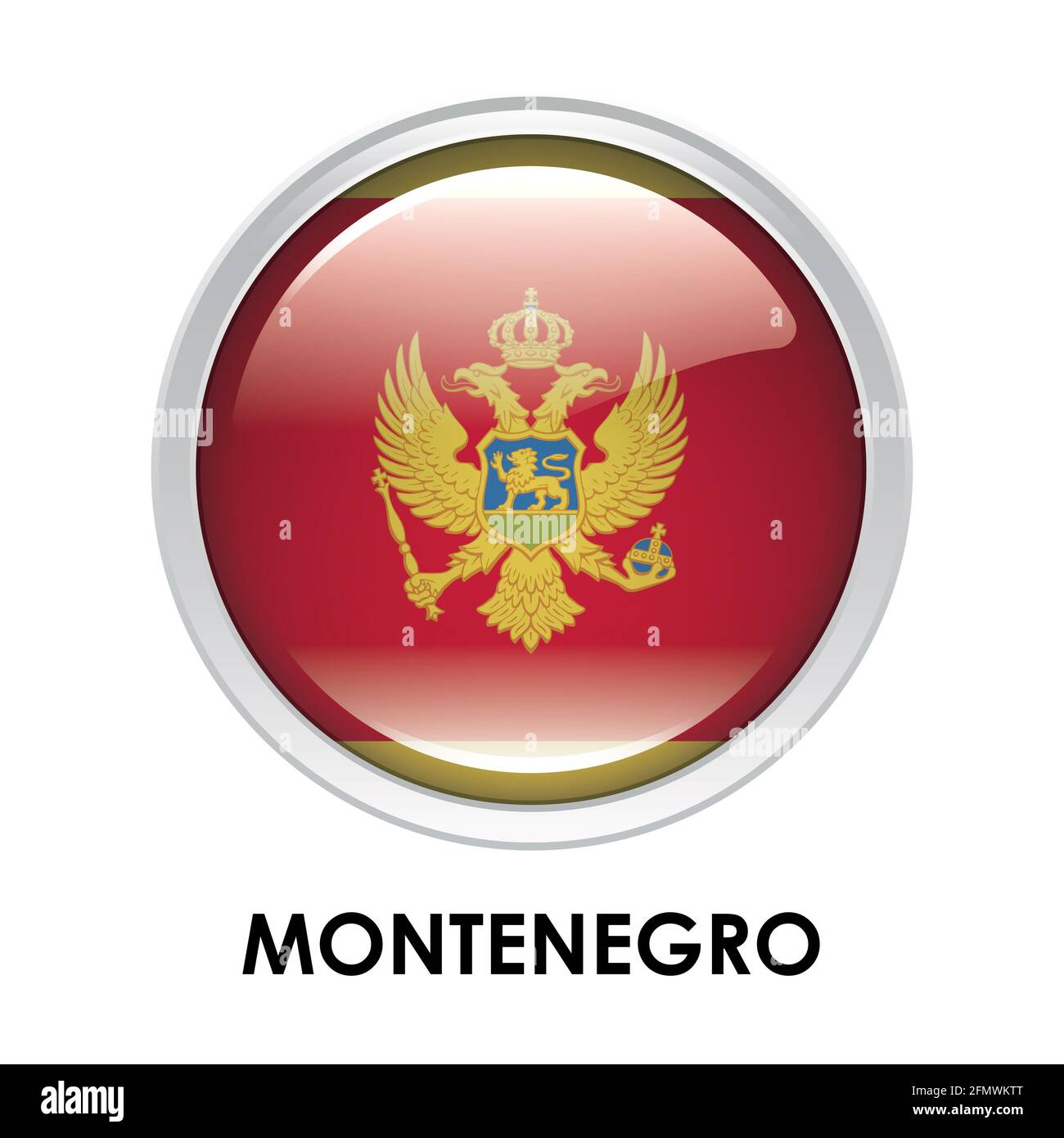 Round flag of Montenegro Stock Photo - Alamy