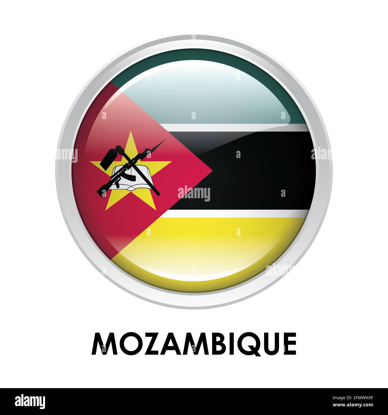 Round flag of Mozambique Stock Photo - Alamy