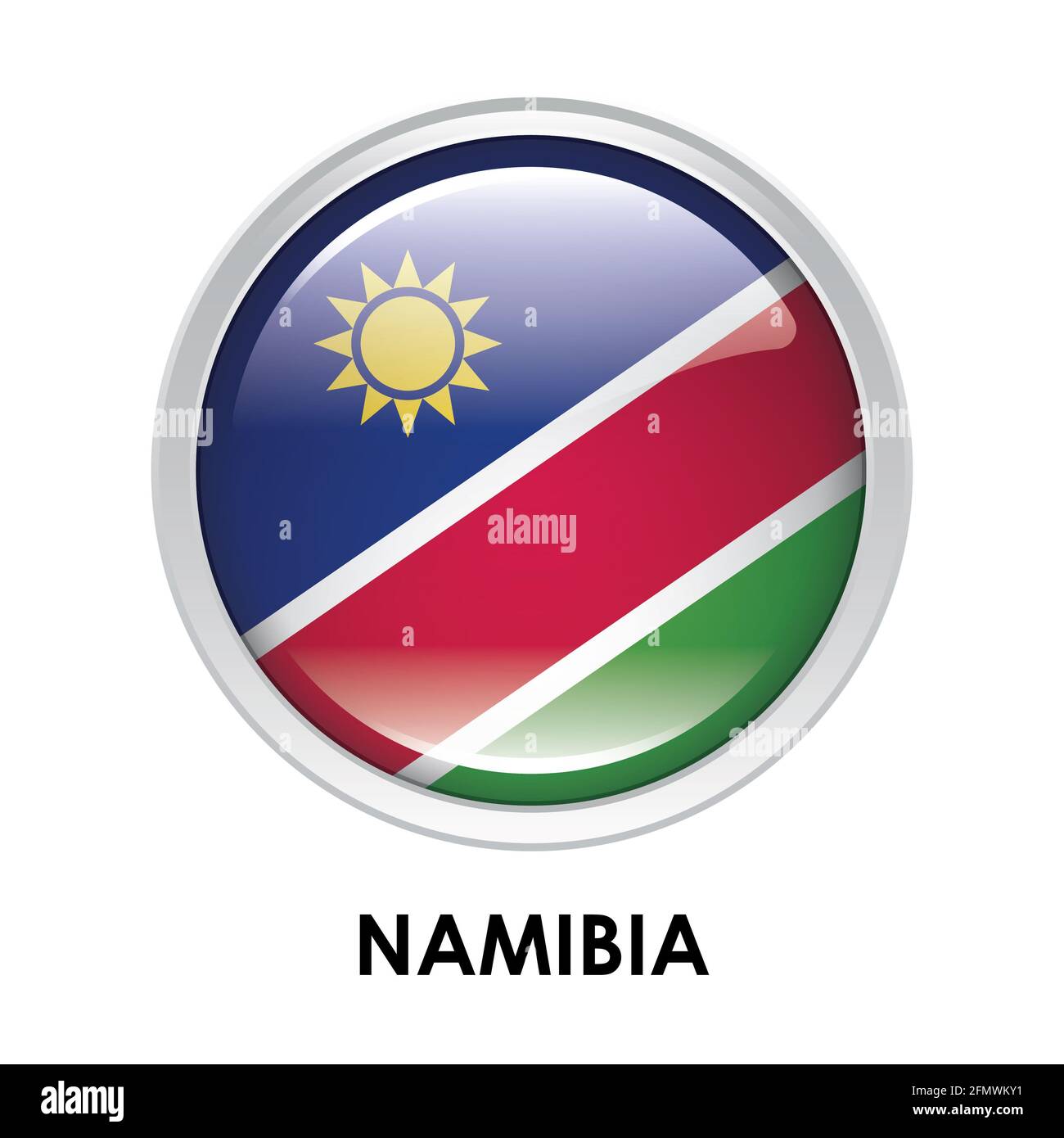Round flag of Namibia Stock Photo - Alamy