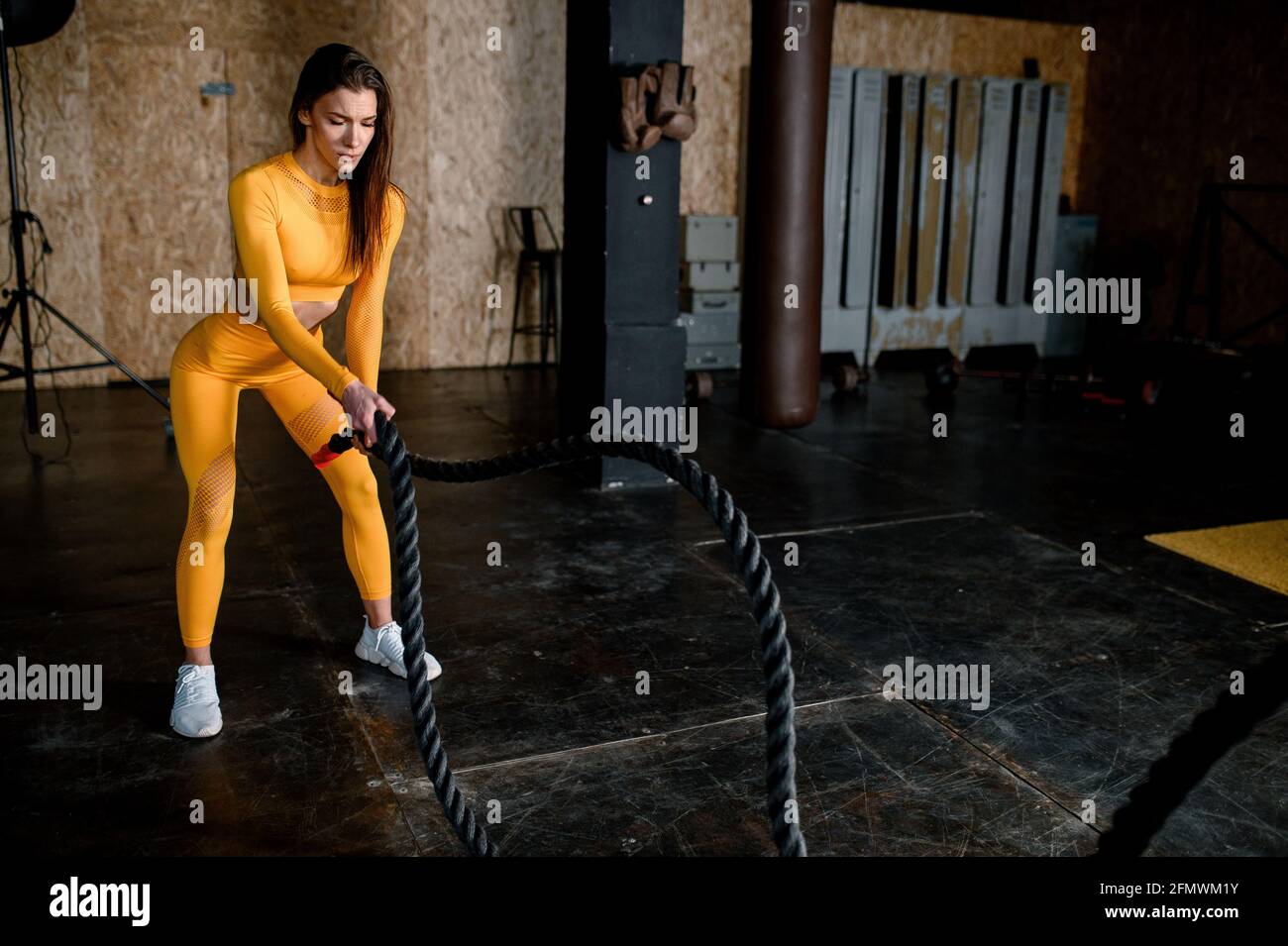 attractive fitness woman, trained female body, lifestyle portrait ...