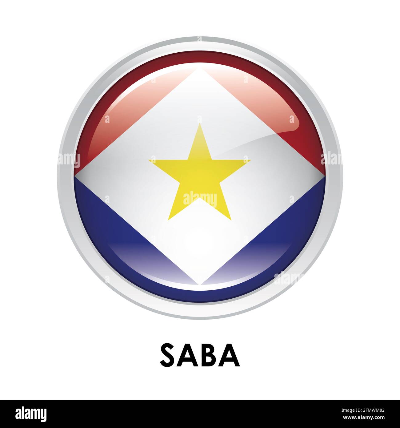 Round flag of Saba Stock Photo - Alamy