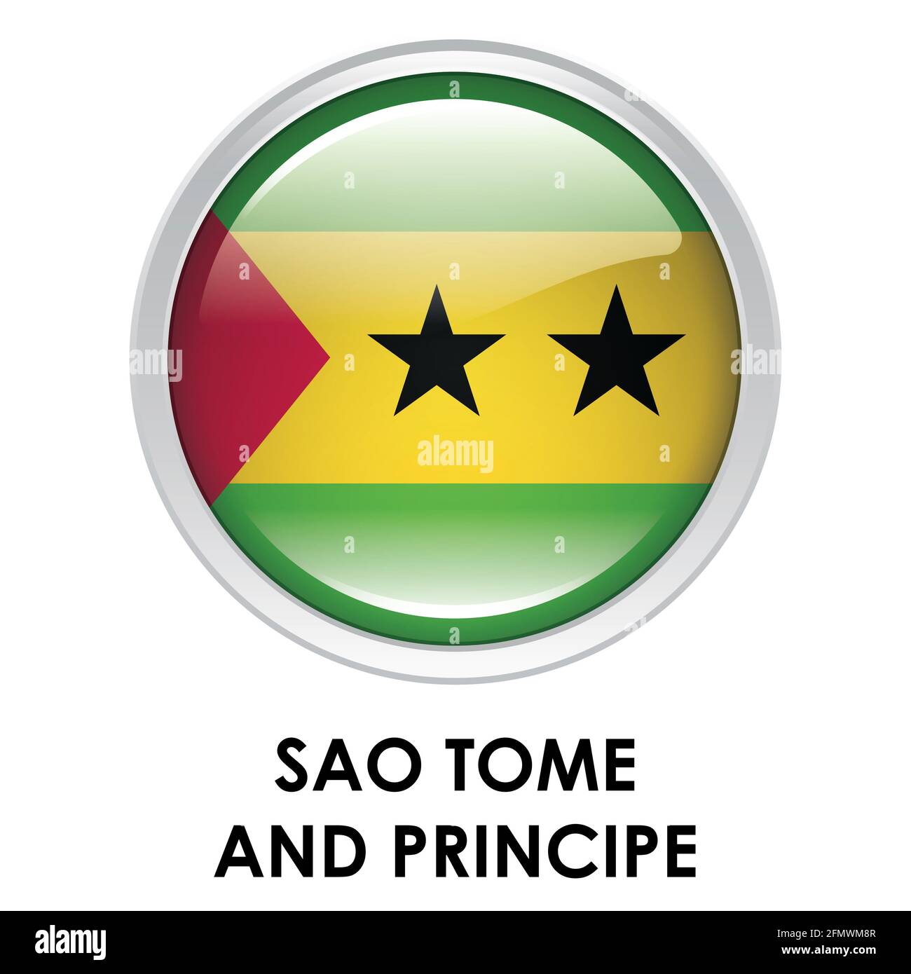 Round flag of Sao Tome And Principe Stock Photo - Alamy
