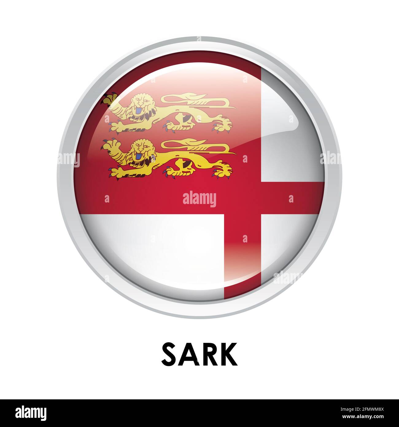 Round flag of Sark Stock Photo - Alamy