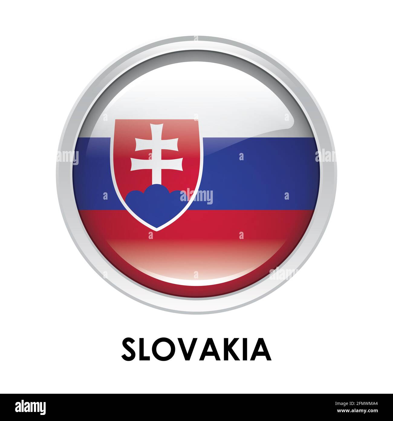 Round flag of Slovakia Stock Photo - Alamy