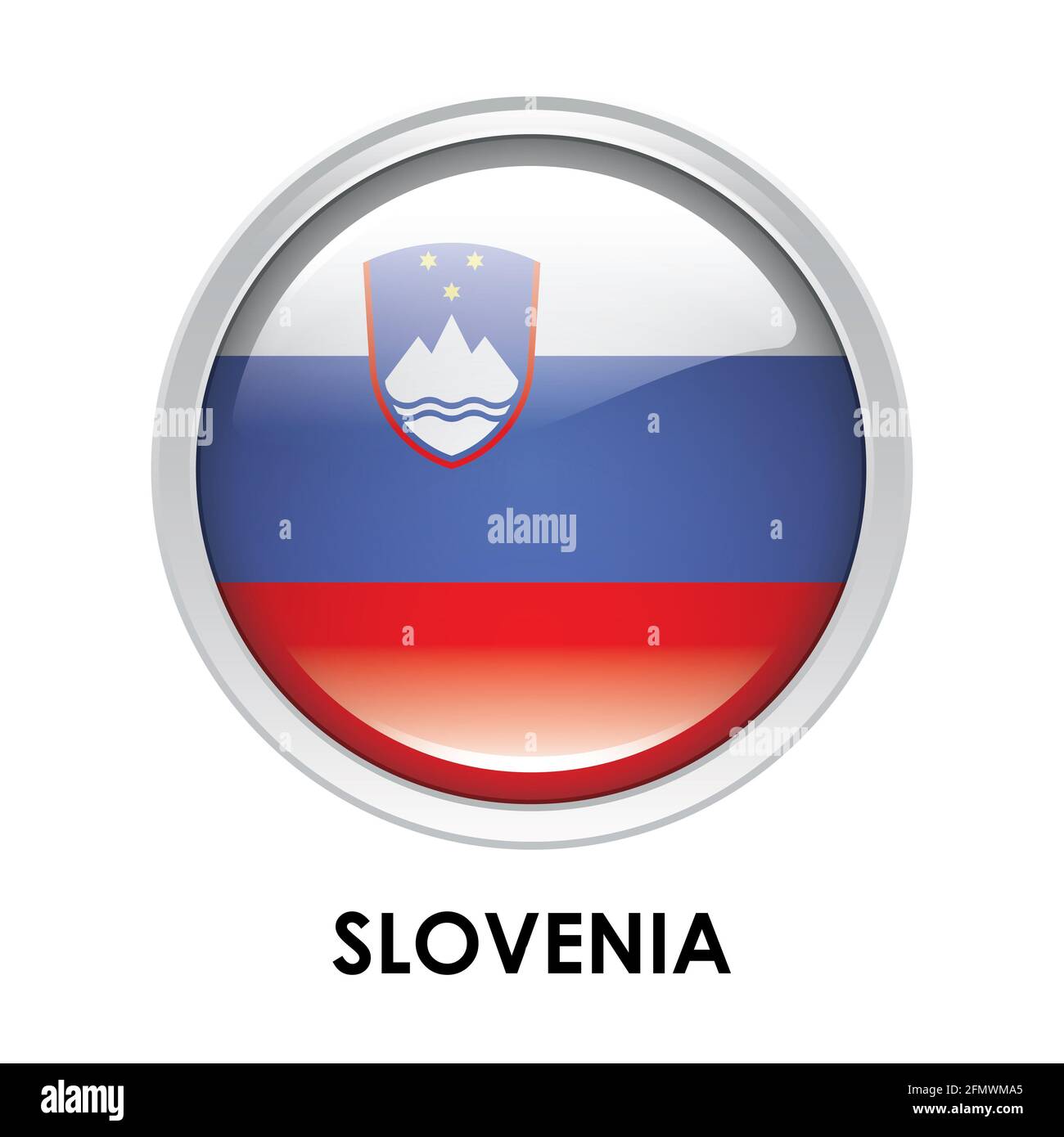 Round flag of Slovenia Stock Photo - Alamy