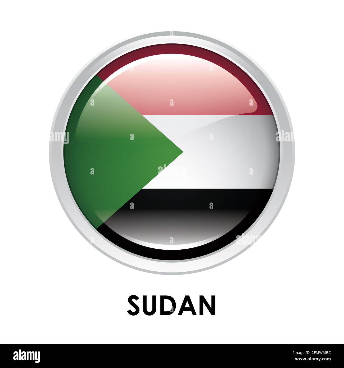 Round flag of Sudan Stock Photo - Alamy