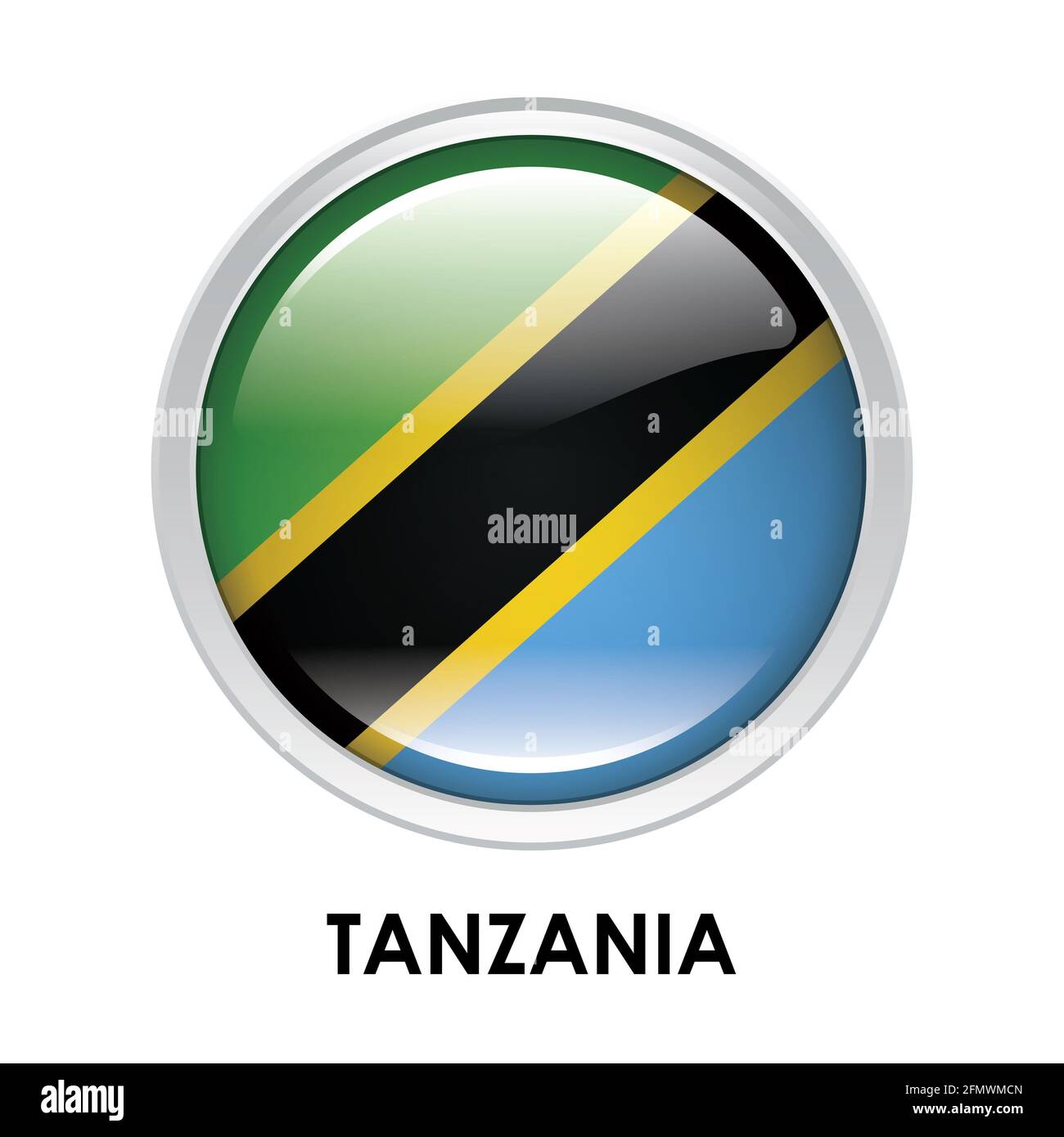 Round flag of Tanzania Stock Photo - Alamy