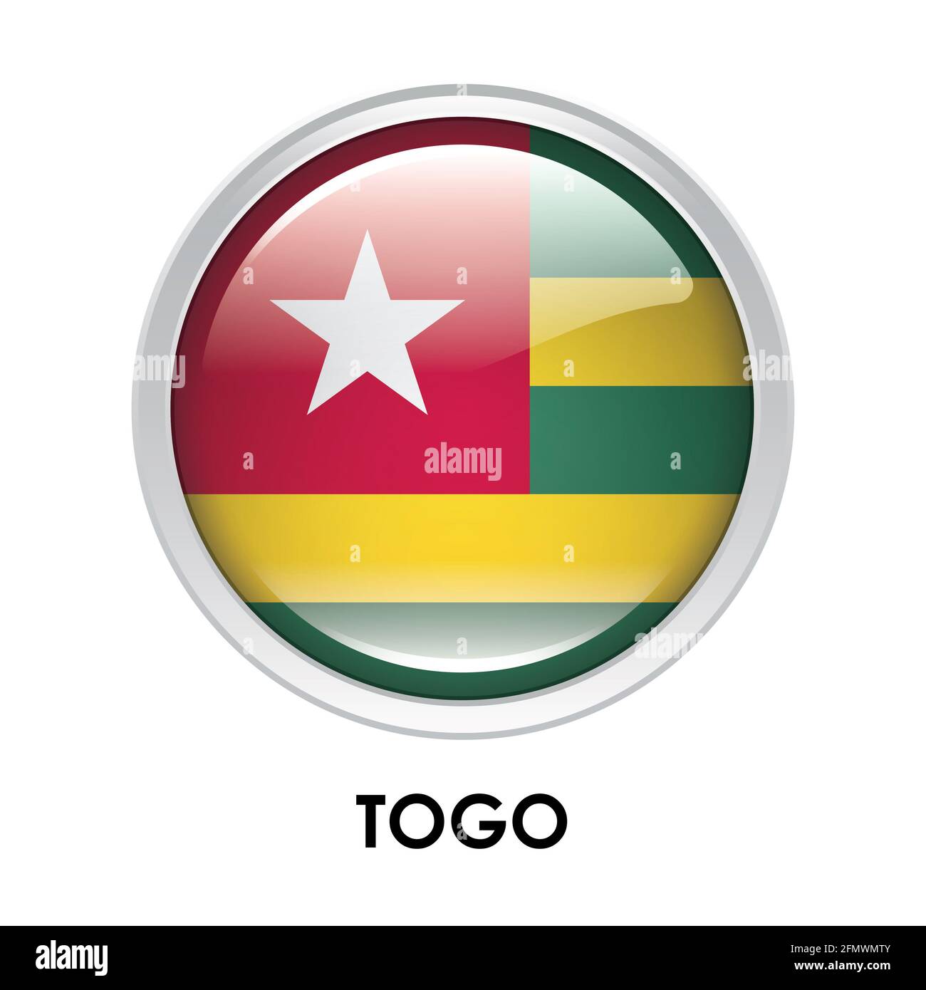 Round flag of Togo Stock Photo - Alamy