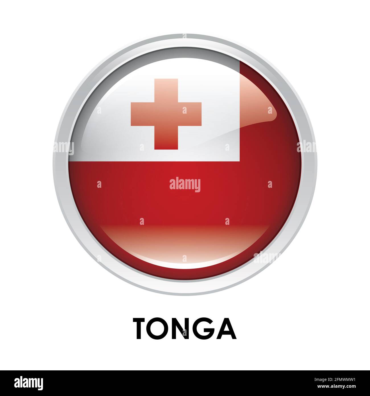 Round flag of Tonga Stock Photo - Alamy