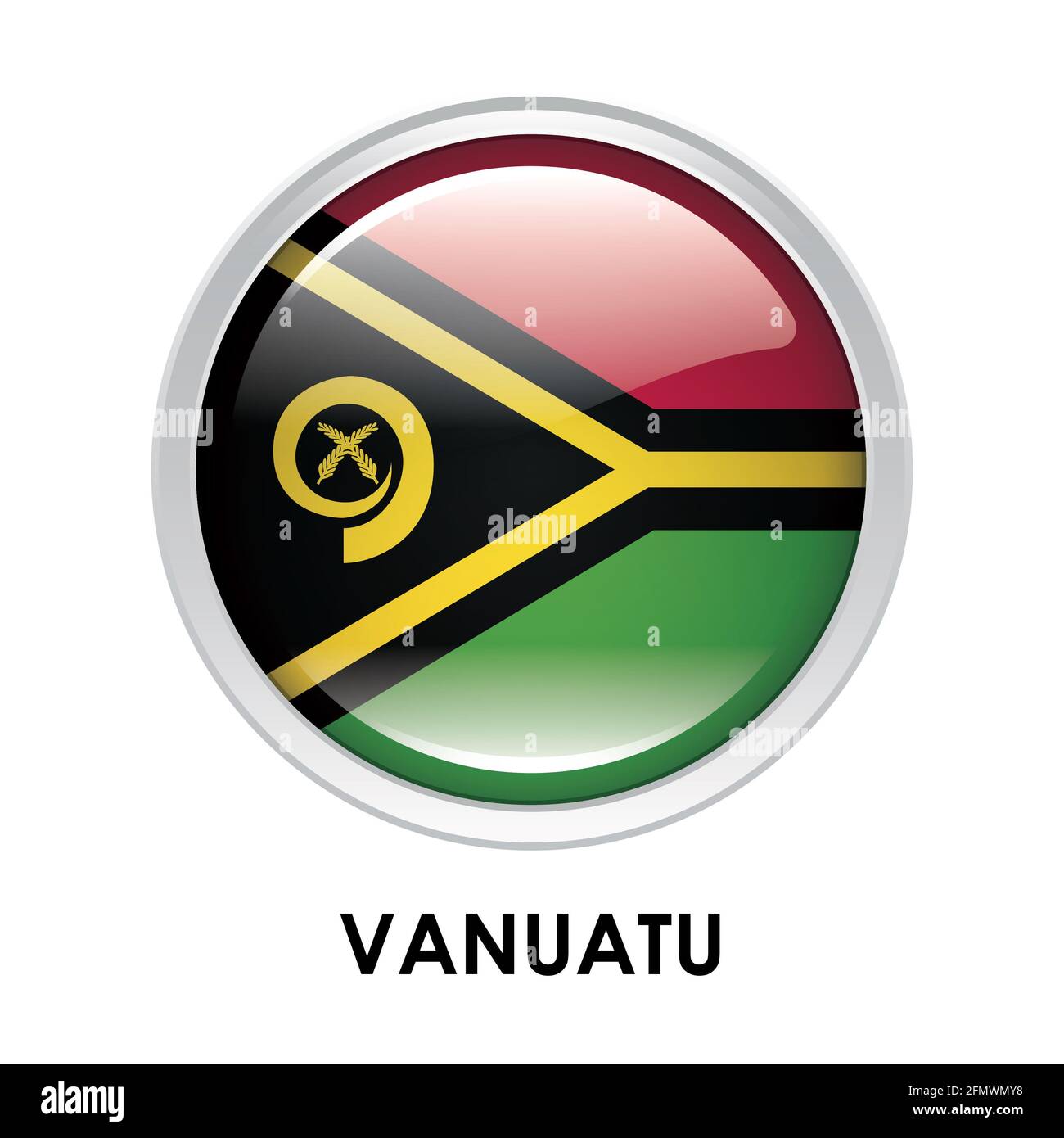Round flag of Vanuatu Stock Photo - Alamy