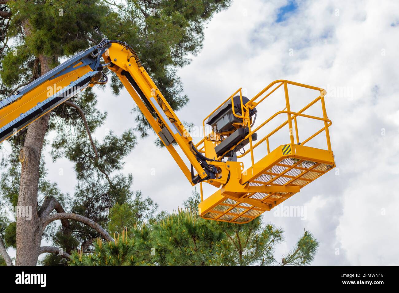 mobile elevating platform over the treetops for tree pruning Stock ...
