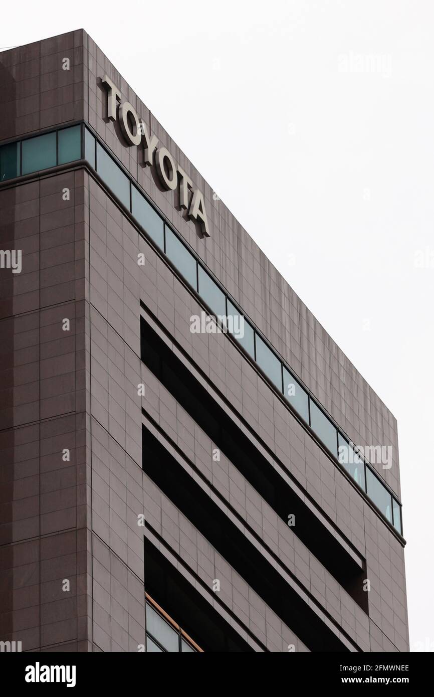 Tokyo, Japan. 12th May, 2021. A general view of Toyota headquarters in ...