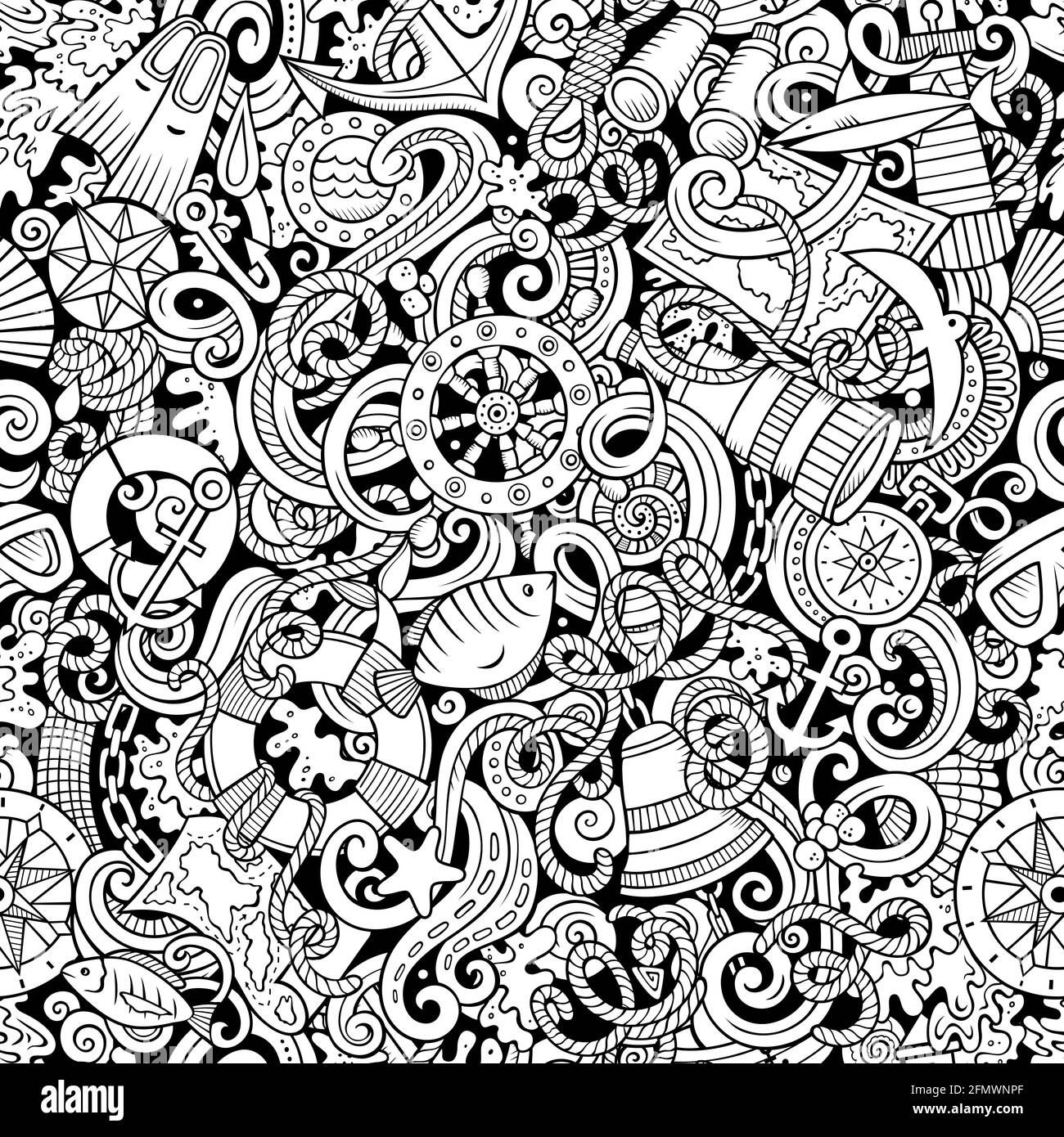 Sailing boat pattern seamless Black and White Stock Photos & Images - Alamy