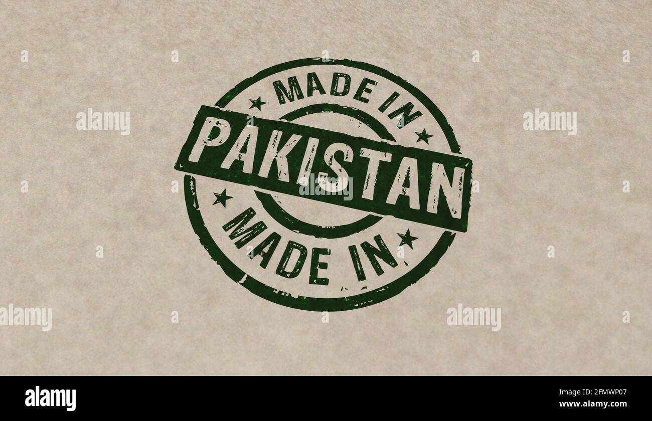 Made in Pakistan stamp icons in few color versions. Factory ...