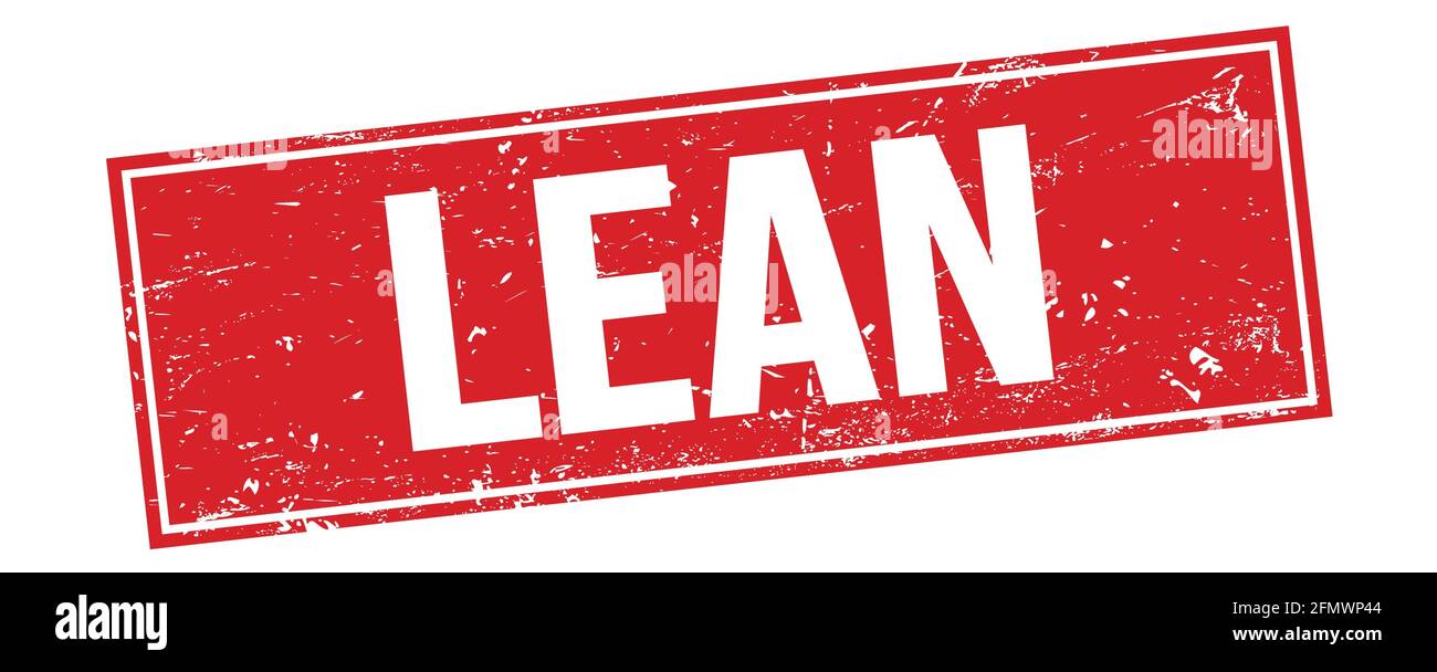 LEAN text on red grungy rectangle stamp sign Stock Photo - Alamy