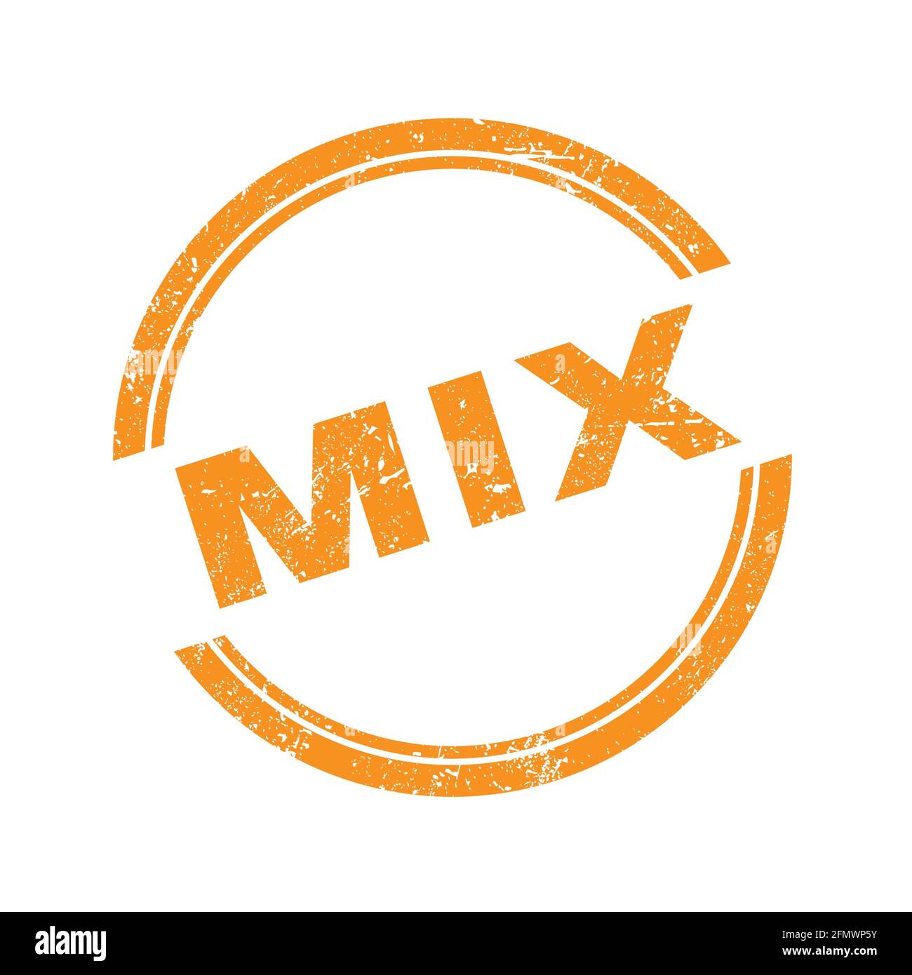 MIX text written on orange grungy vintage round stamp Stock Photo - Alamy