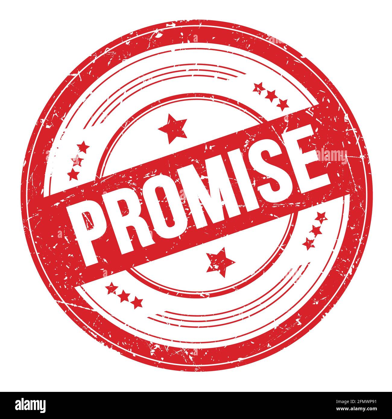 PROMISE text on red round grungy texture stamp Stock Photo - Alamy