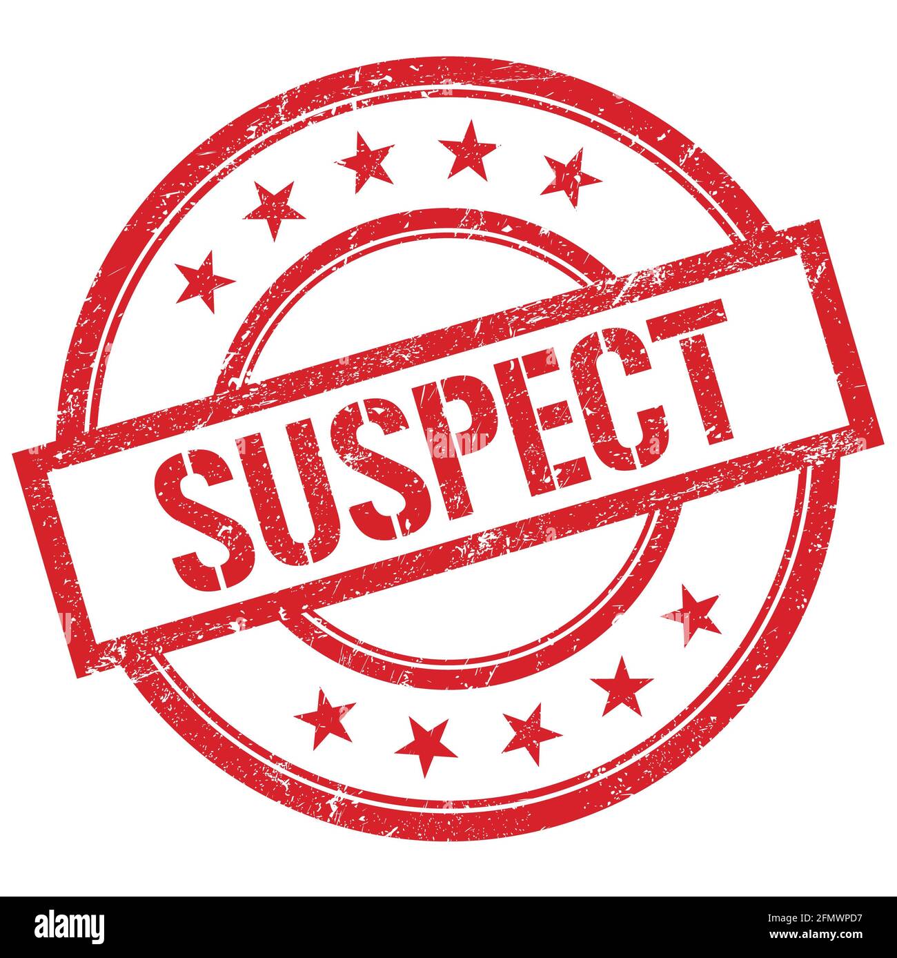 SUSPECT text written on red round vintage rubber stamp Stock Photo - Alamy