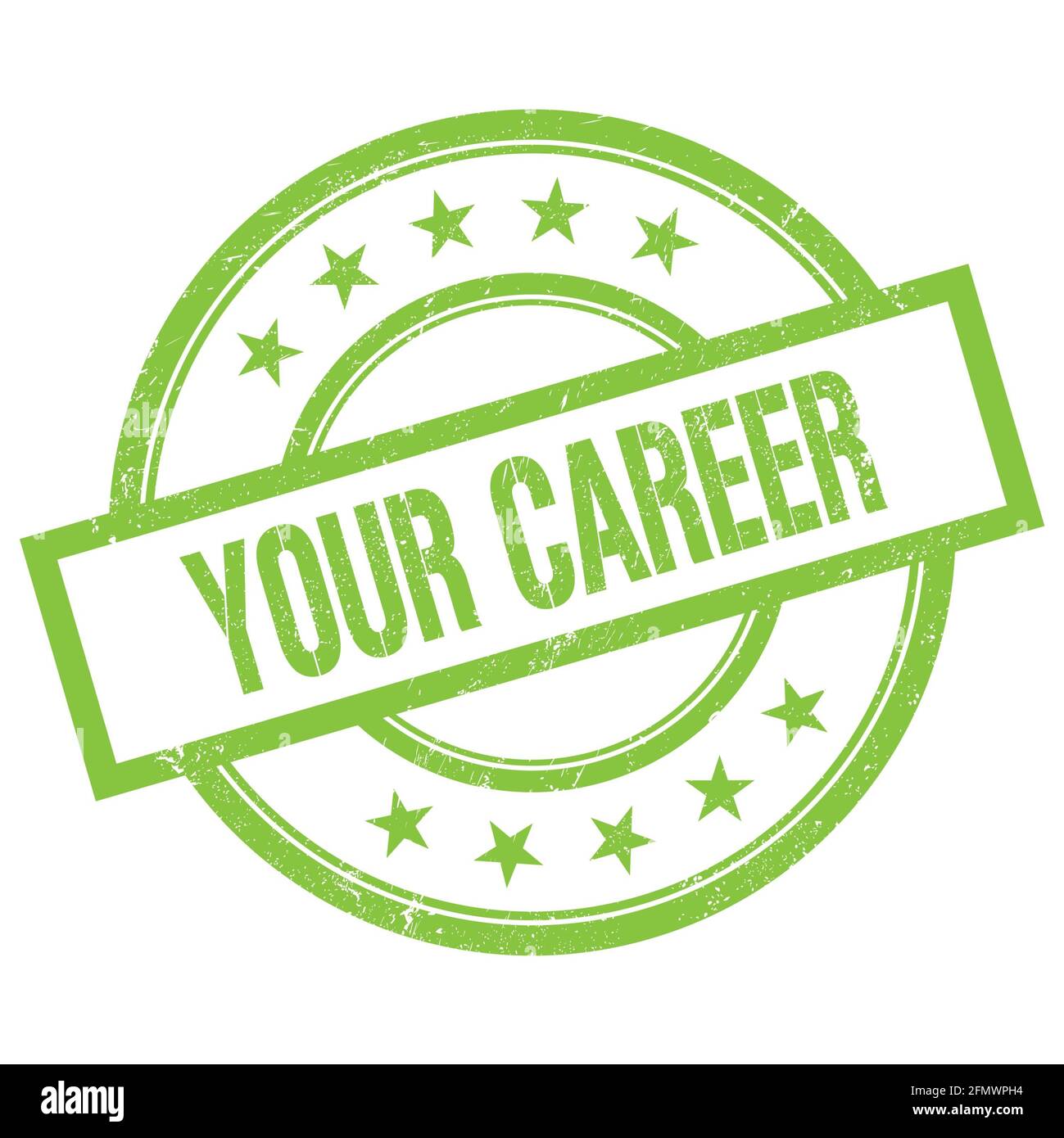 YOUR CAREER text written on green round vintage rubber stamp Stock ...