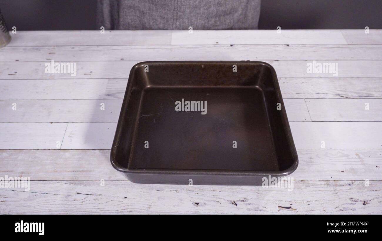 Step by step. Lining the baking pan with cooking foil to make homemade ...