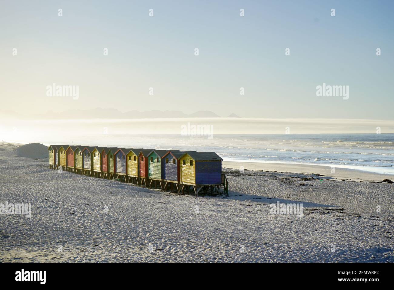 Bright beach changing rooms at Muizenberg, Cape Town Stock Photo - Alamy