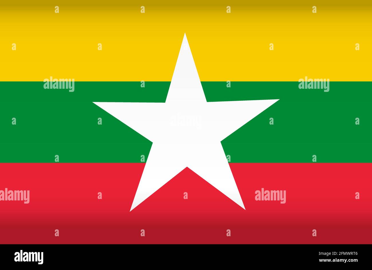 Vector flag of Myanmar. Color symbol isolated on white background ...