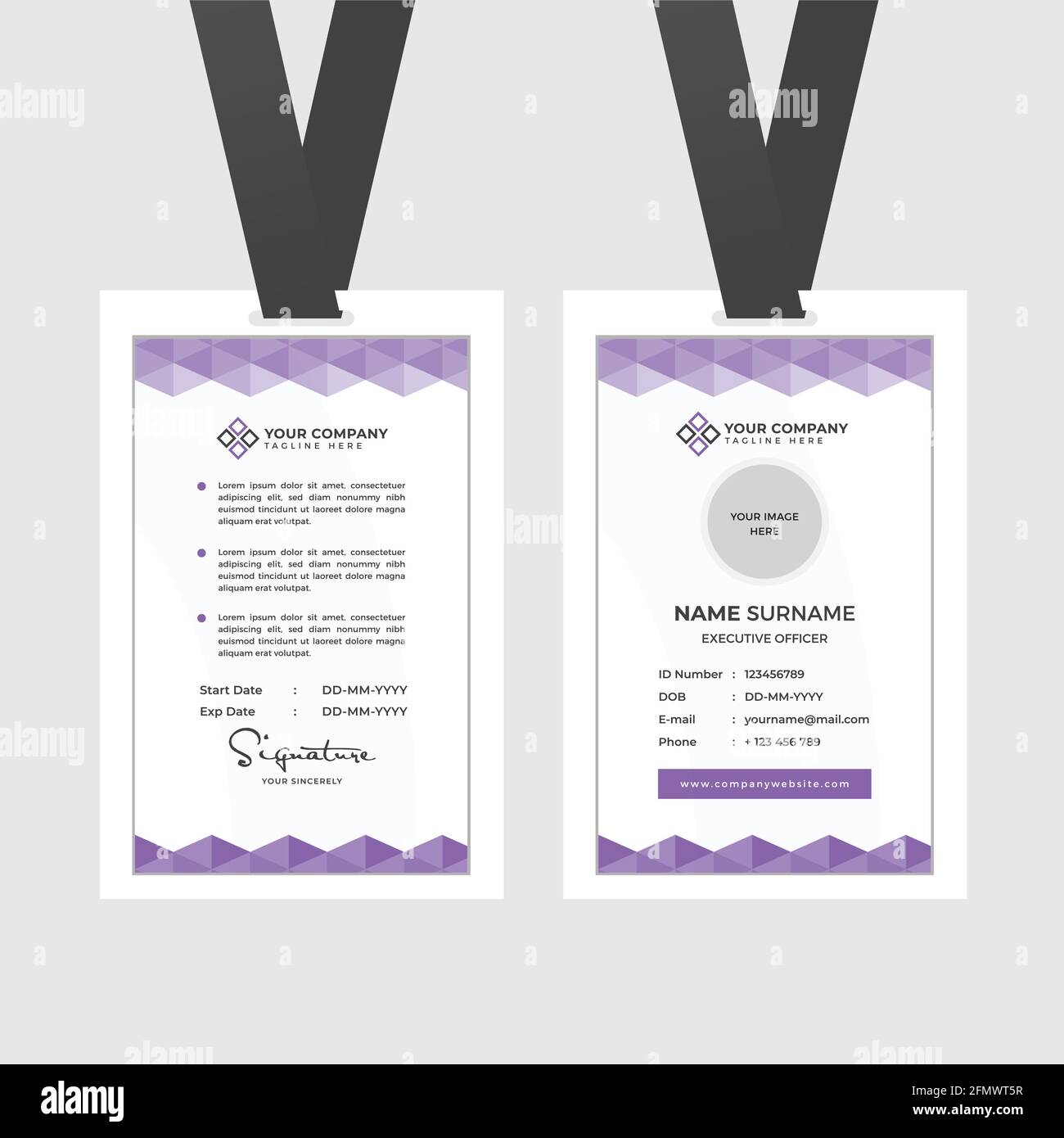 Premium Employee ID Card with Photo Placeholder, Name, Position and ...