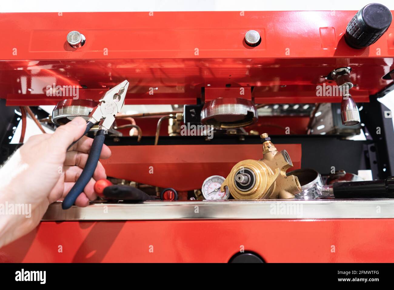 repair of the coffee machine photo. disassembled coffee machine Stock ...