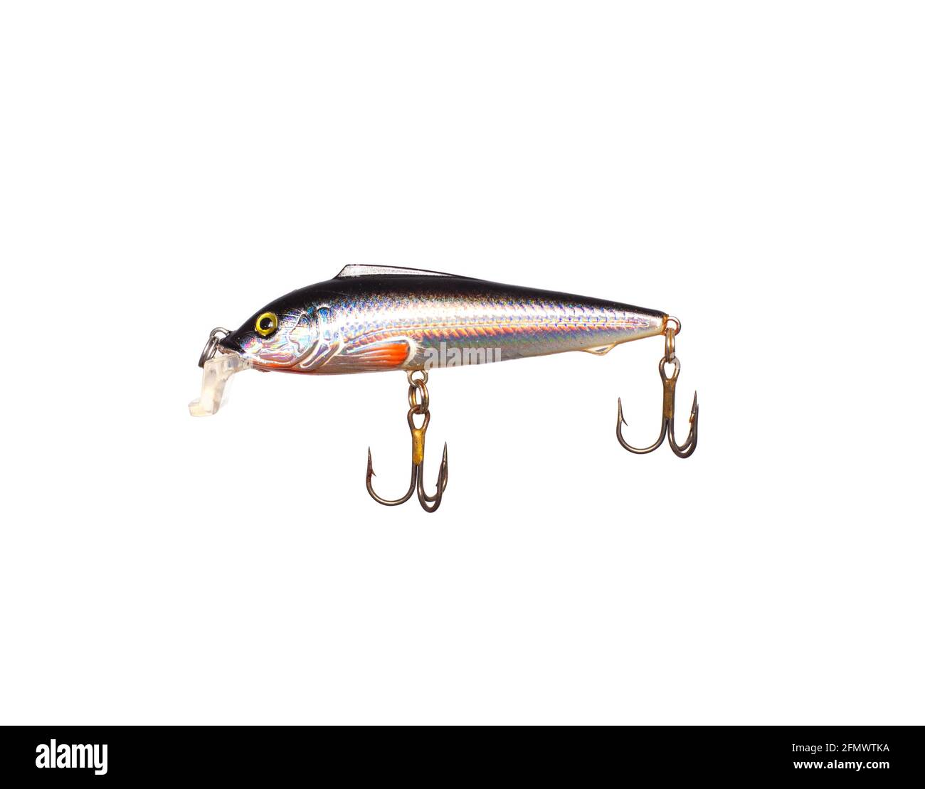 silver lure for fishing on a white background, isolate Stock Photo - Alamy