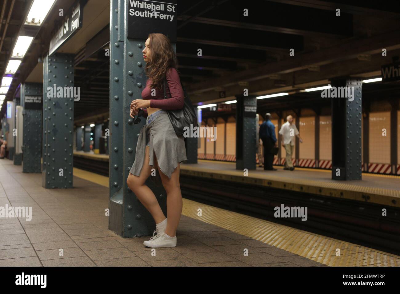New York City, NY, USA 2.09.2020 - Pretty girl waiting for Train at ...