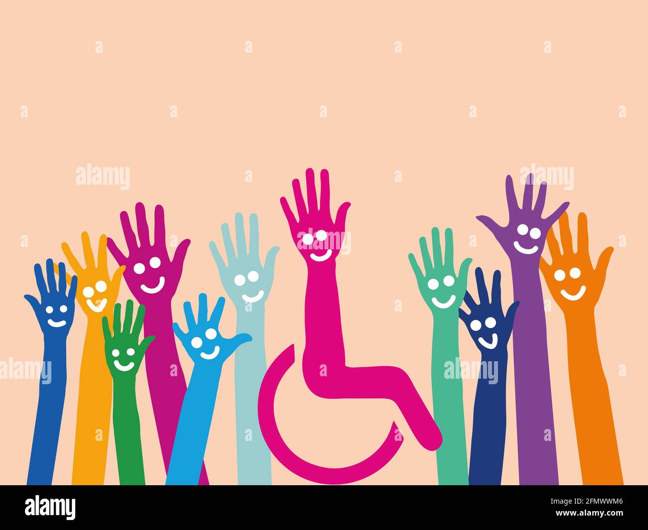 Many hands live integration and inclusion with a wheelchair in the ...