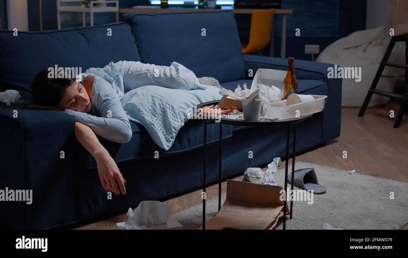 Sad depressed young woman crying mourning, upset stressed person in ...