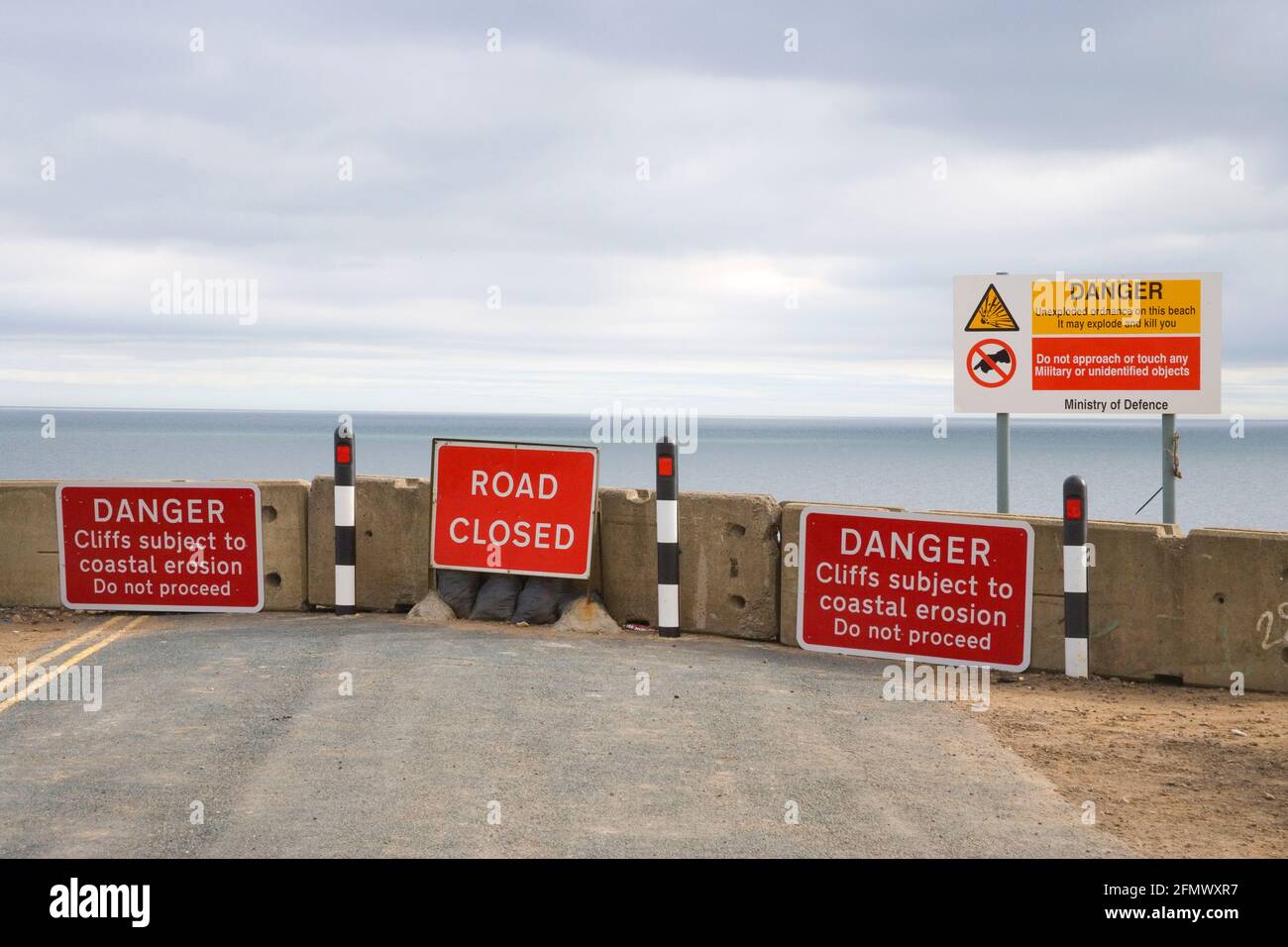 Road closed coastal erosion hi-res stock photography and images - Alamy