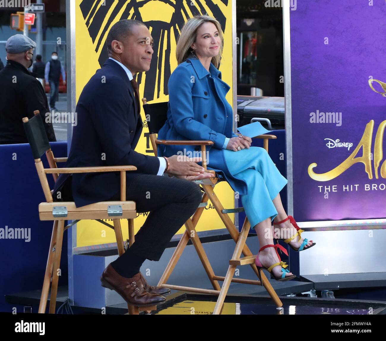 New York, NY, USA. 11th May, 2021. T.J. Holmes, Amy Robach, on the set ...