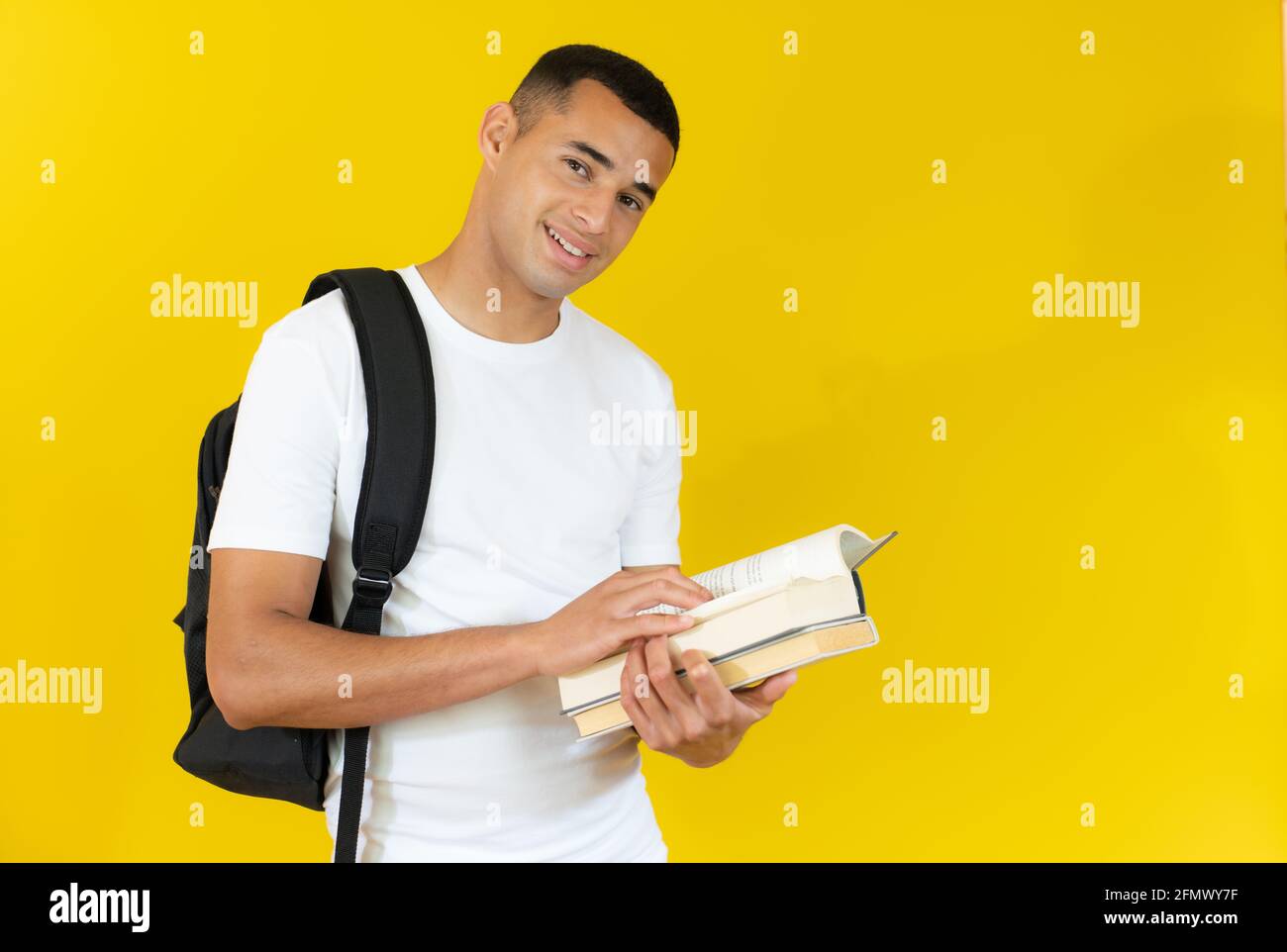 Positive joyful student reading hi-res stock photography and images - Alamy