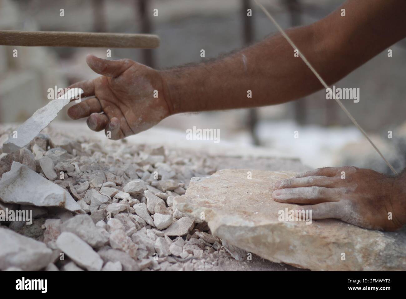 stone masonry wall building handmade craft traditional mason hard work ...