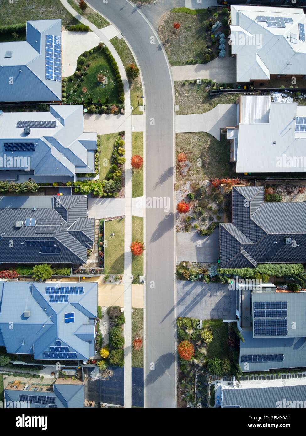 Aerial neighbourhood solar panels hi-res stock photography and images ...