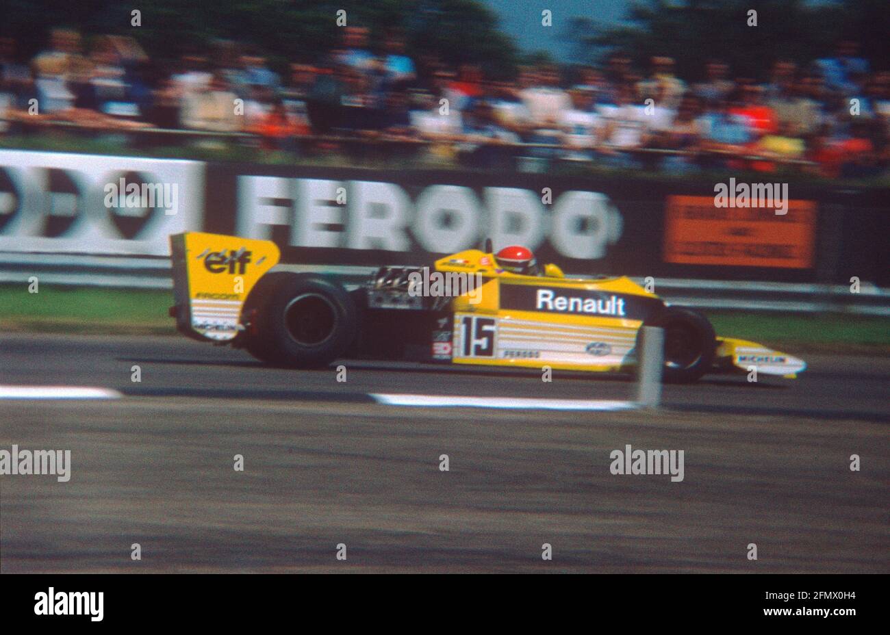 Jean-Pierre Jabouille at speed in the Renault RS01 during practice for ...